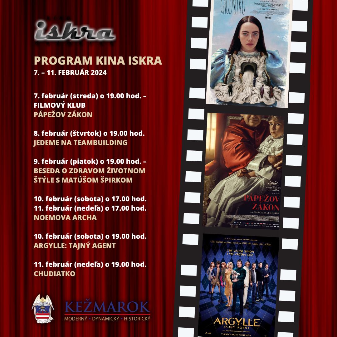 PROGRAM KINA ISKRA 7. – 11. FEBRUÁR 2024 | Kežmarok